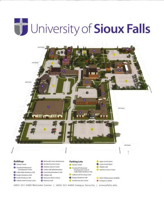 USF Campus Map | Sioux Empire Water Festival -- March 4-5, 2025